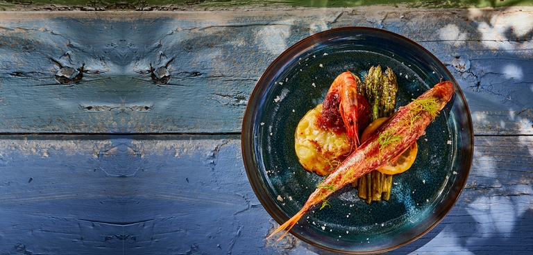 Grilled Red Mullet with creamy potato Gratin